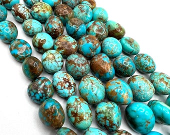 Smooth Cut 8 Turquoise Nugget Beads/ Sold by Strand/ Kingman Turquoise ...