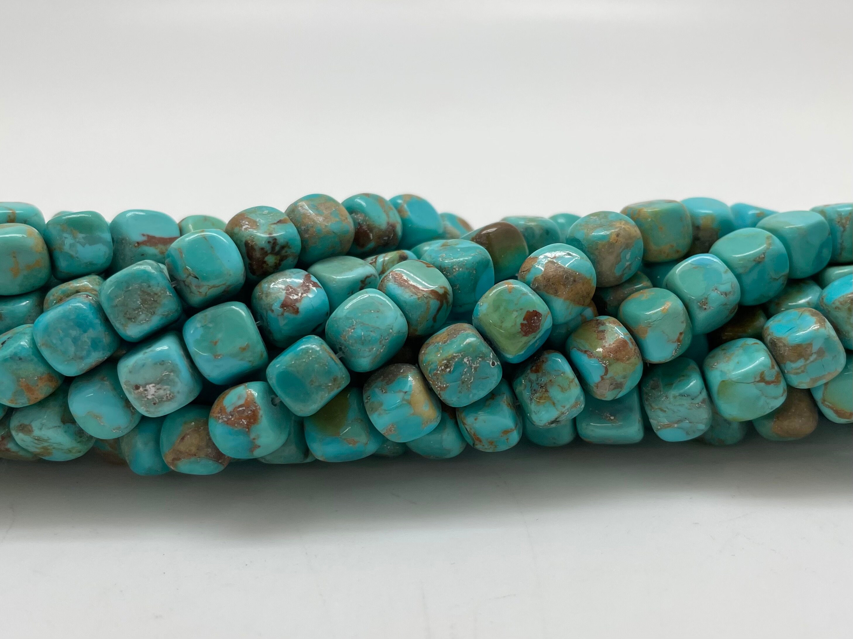 Kingman Turquoise 7-8mm Cube Beads/ 8 Bead Strand/ Sold - Etsy