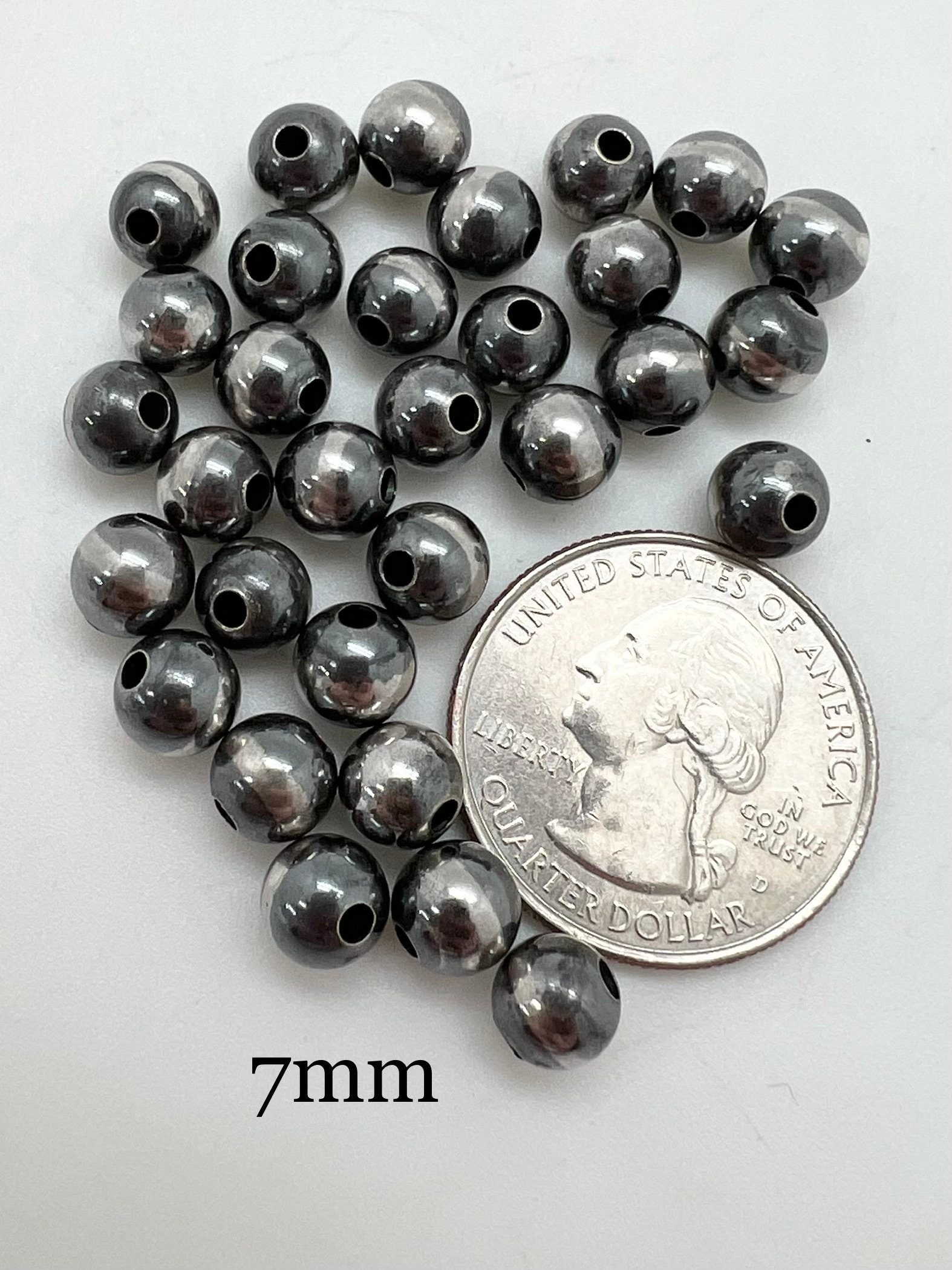 Sterling Silver Pearls - 3mm, 4mm, 6mm, 7mm, 8mm, 10mm - Sold by Bag of 10 Beads - Etsy