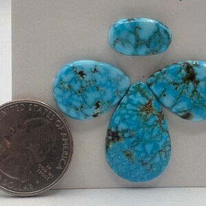 Red Matrix Polychrome Kingman Turquoise Freeform Cabochon Suites Sold ...