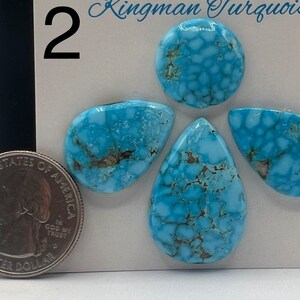 Red Matrix Polychrome Kingman Turquoise Freeform Cabochon Suites Sold ...