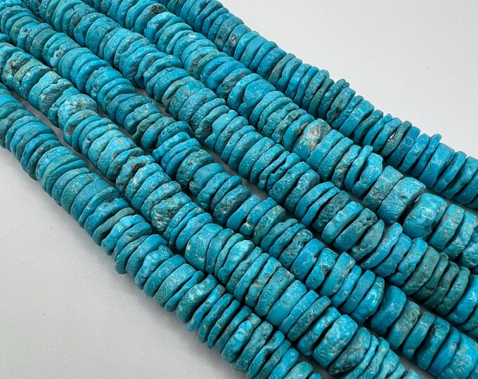 Natural Kingman Turquoise Rough Cut Wafer Rondells - 8" Strands - Etsy