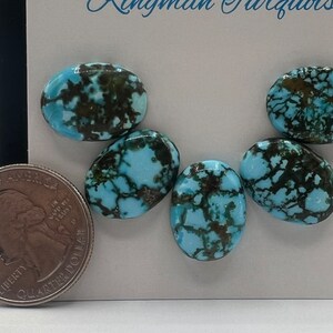 Red Matrix Polychrome Kingman Turquoise Freeform Cabochon Suites - Sold ...