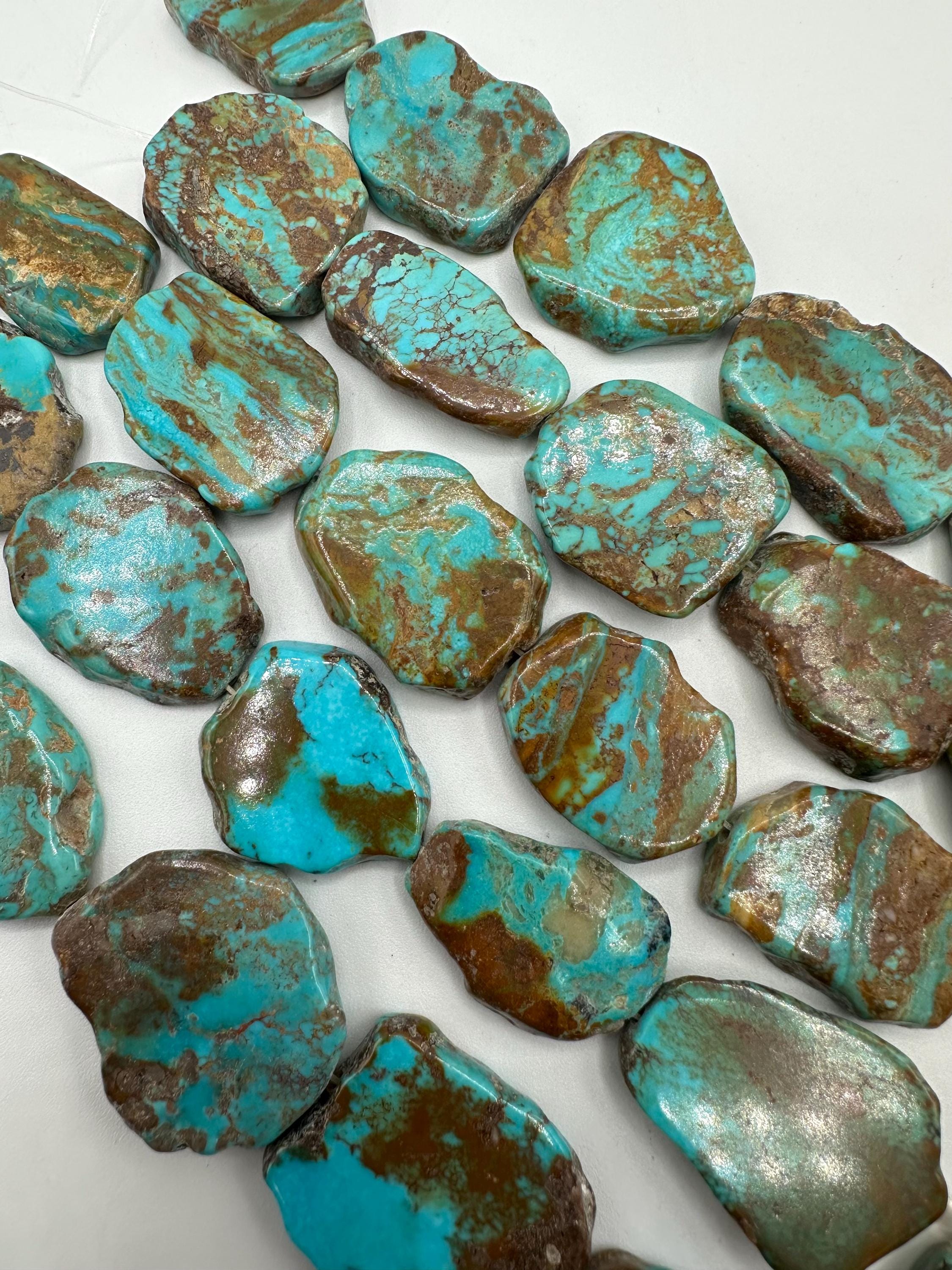 Kingman Turquoise Slab Beads - Sold by Strand - Group 3 - Etsy