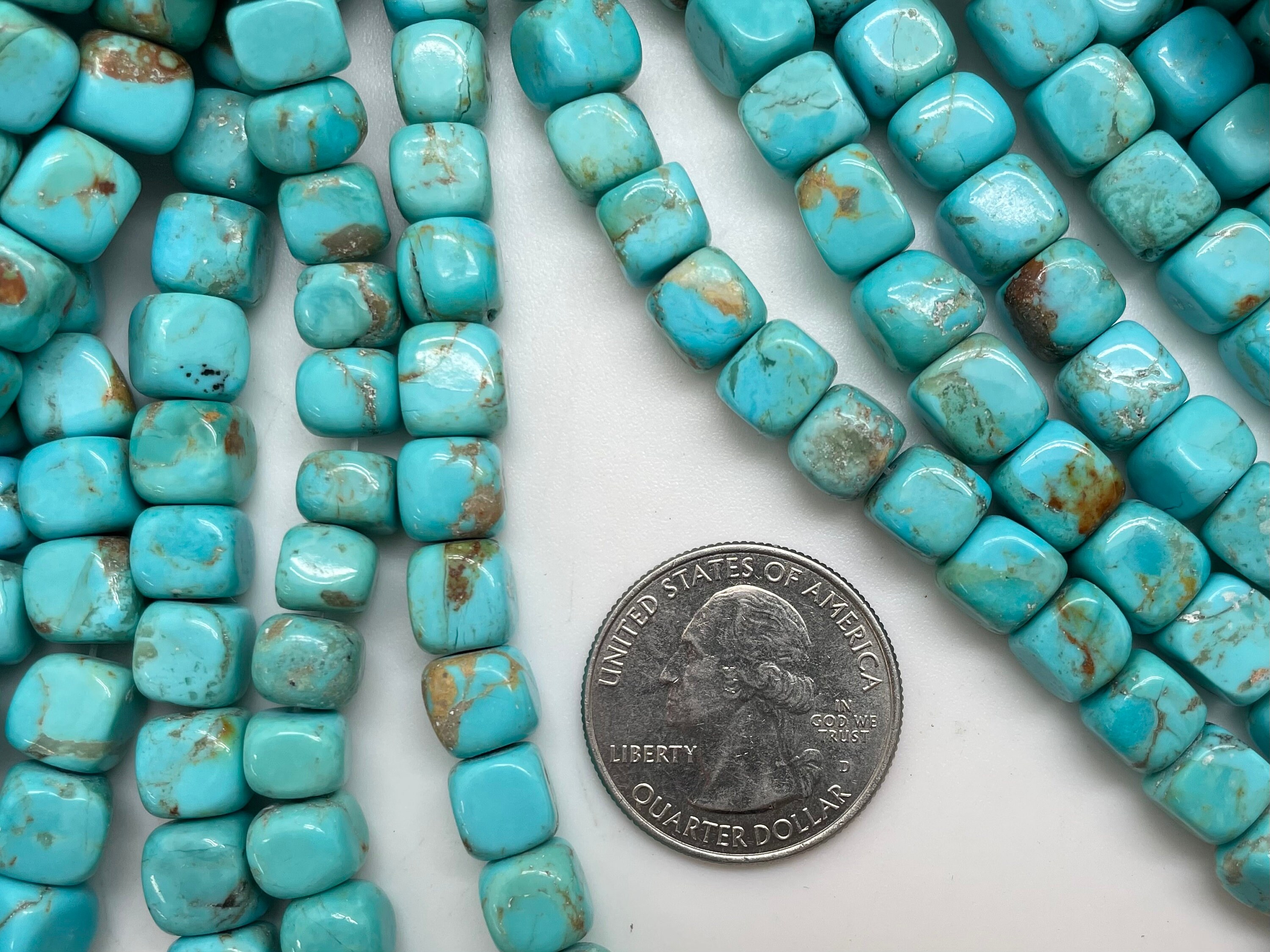 Kingman Turquoise 7-8mm Cube Beads/ 8 Bead Strand/ Sold - Etsy