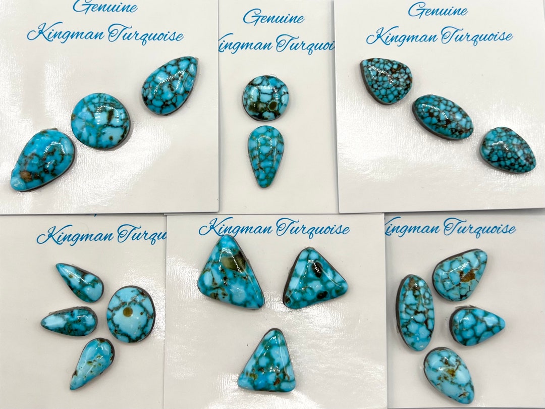 Red Matrix Polychrome Kingman Turquoise Freeform Cabochon Suites - Sold ...