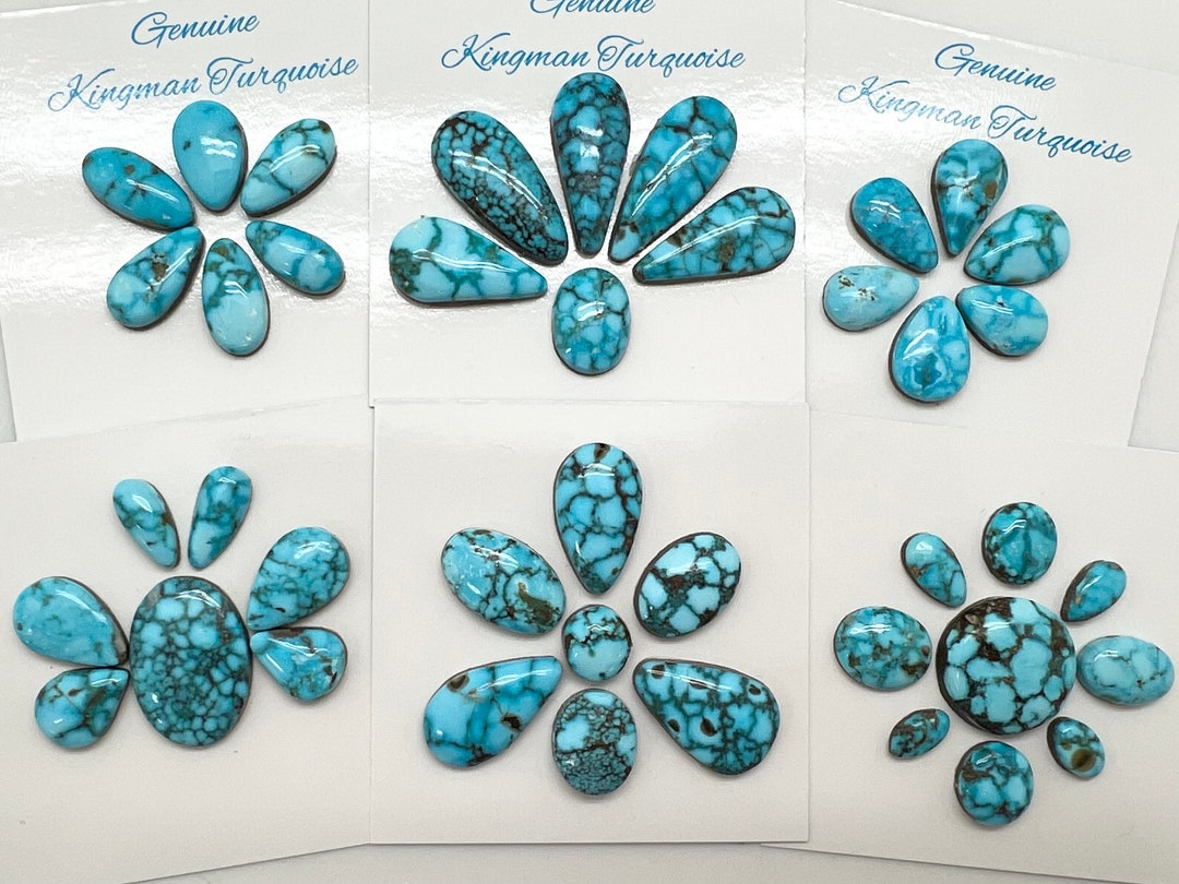 Red Matrix/polychrome Kingman Turquoise Freeform Cabochon Suites Sold ...