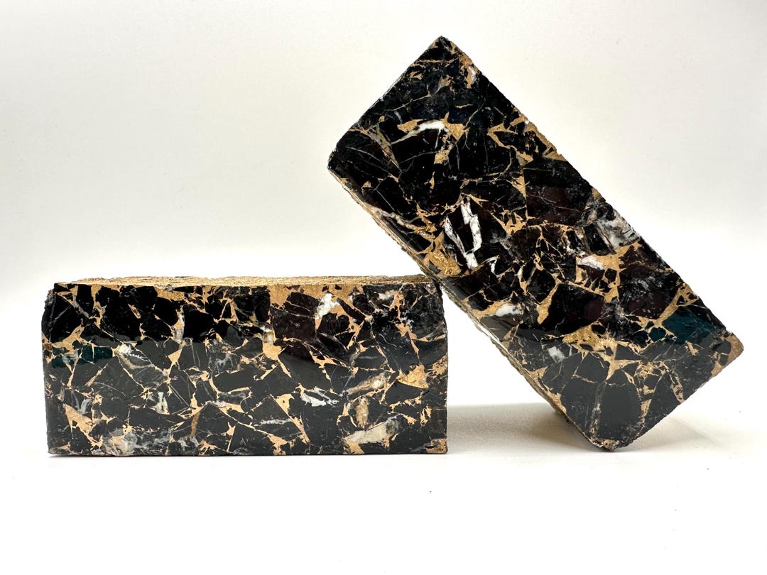 Black White Buffalo & Bronze - Kingman Turquoise Mine Composite Brick ...