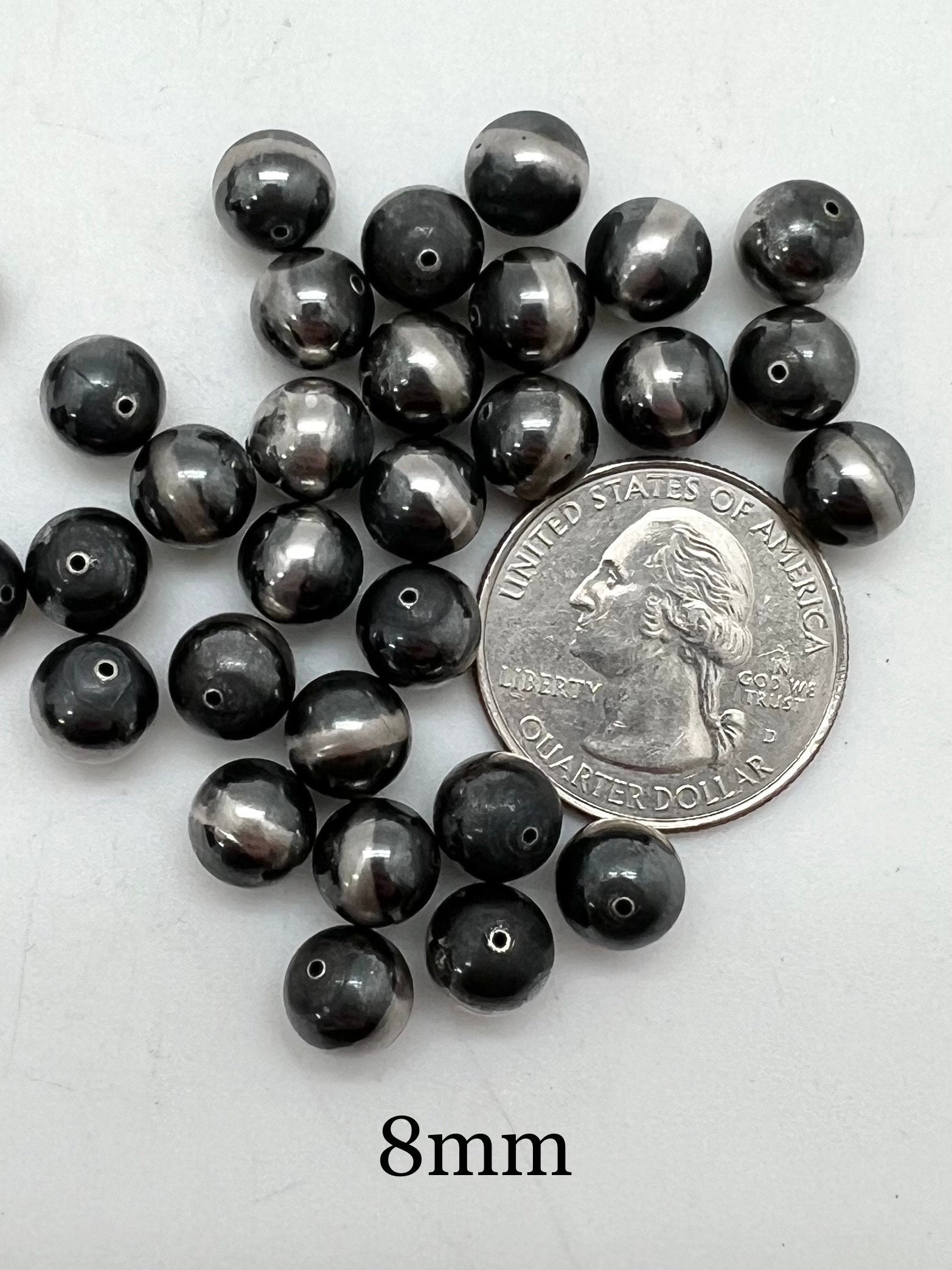 Sterling Silver Pearls - 3mm, 4mm, 6mm, 7mm, 8mm, 10mm - Sold by Bag of 10 Beads - Etsy