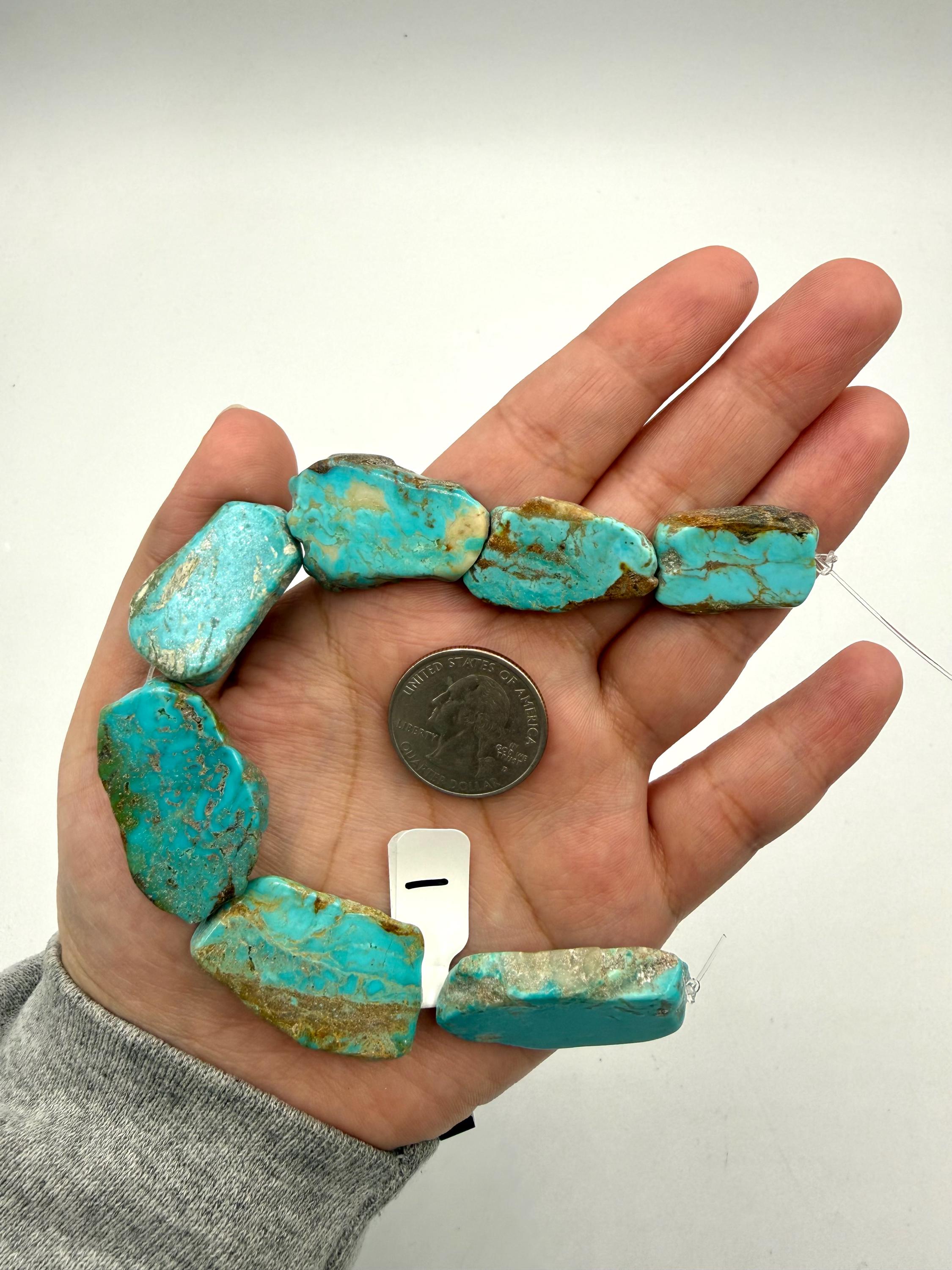 Kingman Turquoise Slab Beads - Sold by Strand - Group 2 - Etsy