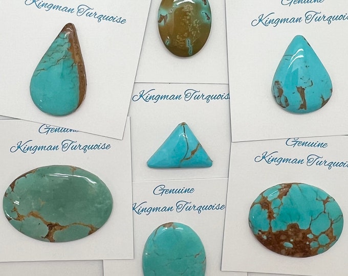 Kingman Turquoise Freeform Cabochons - Stabilized Turquoise - Undyed ...