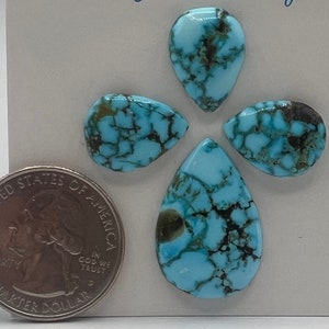 Red Matrix Polychrome Kingman Turquoise Freeform Cabochon Suites Sold ...