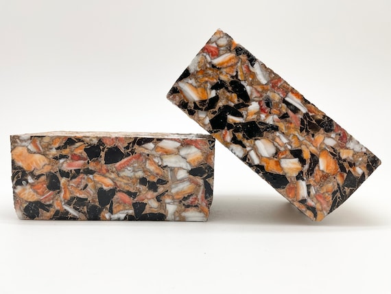 Spiny Oyster Shell Obsidian & Bronze Composite Brick/ Kingman - Etsy