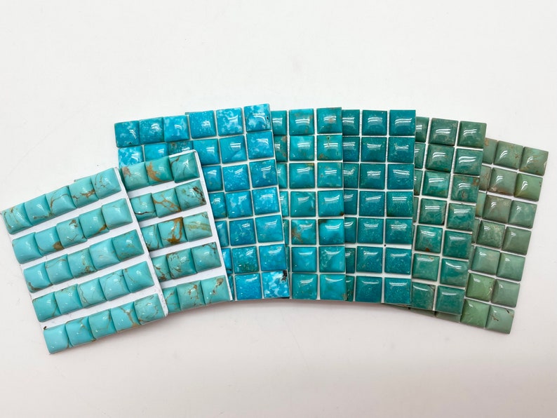 10mm SQUARE Kingman Turquoise Calibrated Cabochons Sold - Etsy