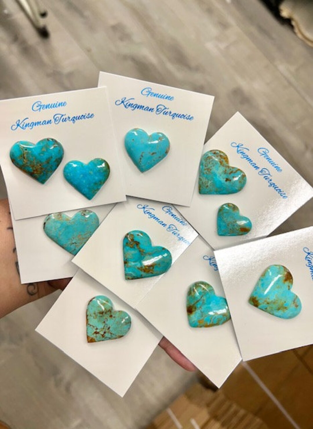 Kingman Turquoise Freeform Heart Cabochons / Group 1 - Etsy