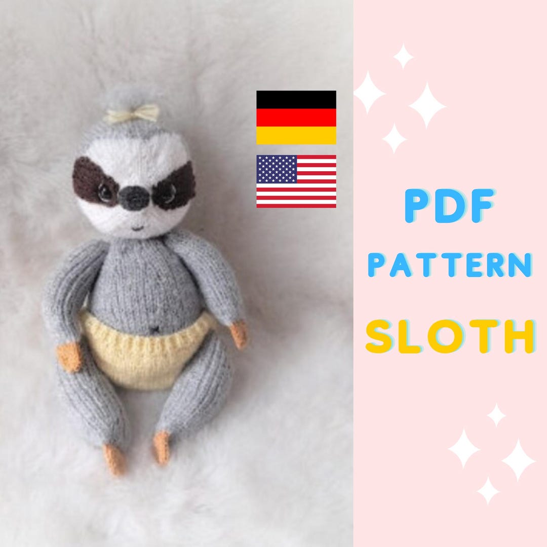 Knitting Pattern Baby Sloth With Pants PDF – Baby Sloth Knitting ...