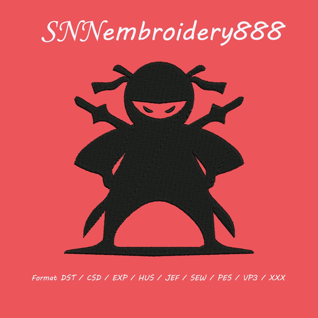 7 Size NINJA Embroidery Design Instant Download 9 Formats Embroidery ...