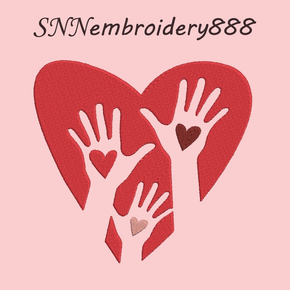 8 Size 3hand Logo Embroidery Design Instant Download 9 Formats - Etsy