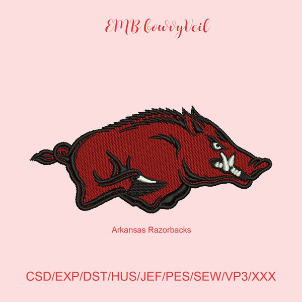 Razorback Embroidery Design - Etsy