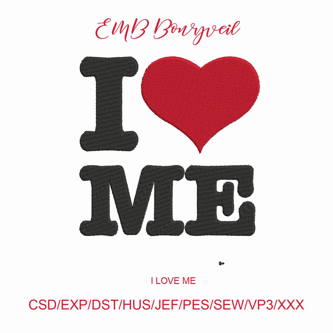 4 Size Love Me Logo Embroidery Design Instant Download 9 Formats ...