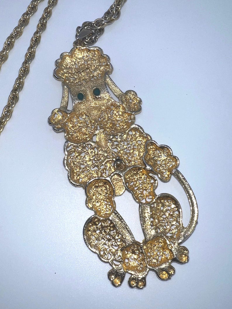 1970 Huge Articulated Poodle Pendant Necklace - Etsy