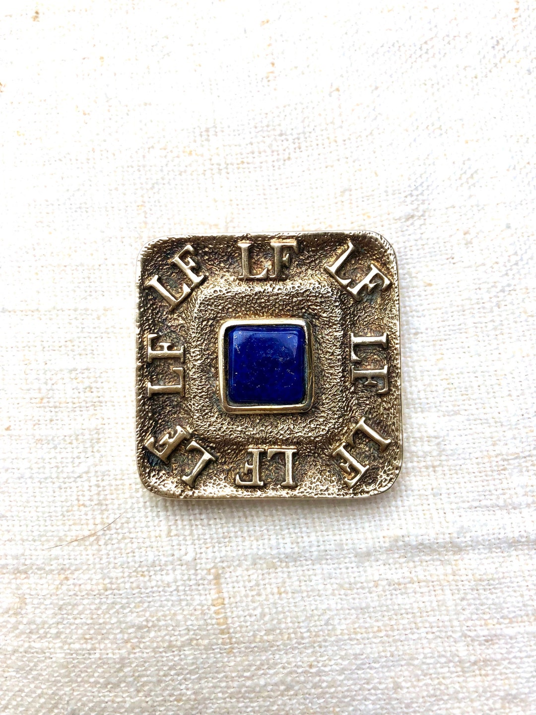Vintage Louis Feraud Bijoux LF Logo Lapis Lazuli Style Scarf Clip - Etsy