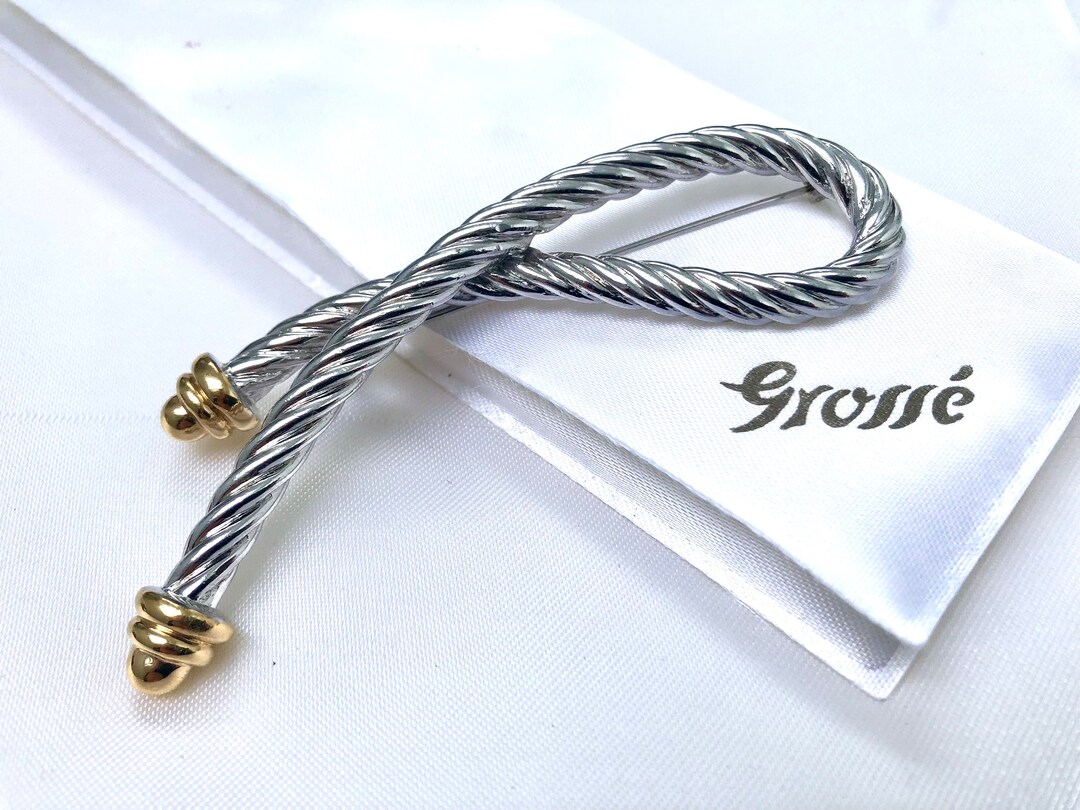 Vintage Grosse Brooch, Large Rope Design Silver Plated - Etsy UK