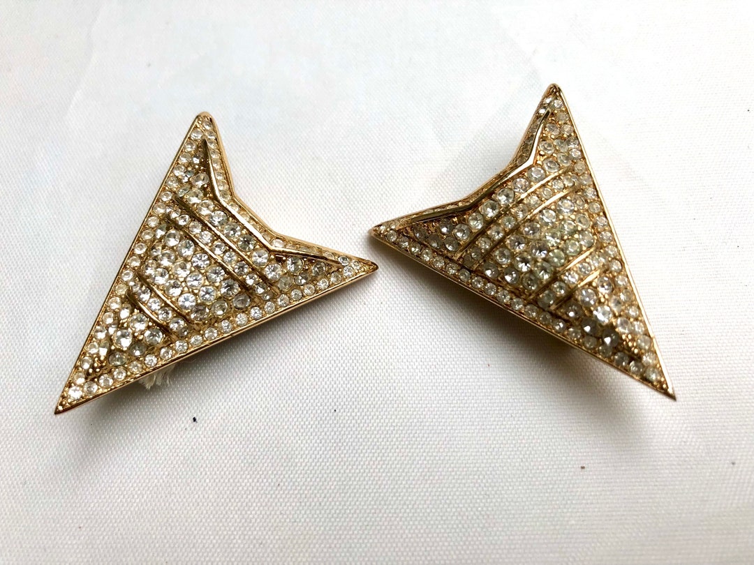 Christian Dior Swarovski Arrow, Art Deco Style Gold Plated Designer ...