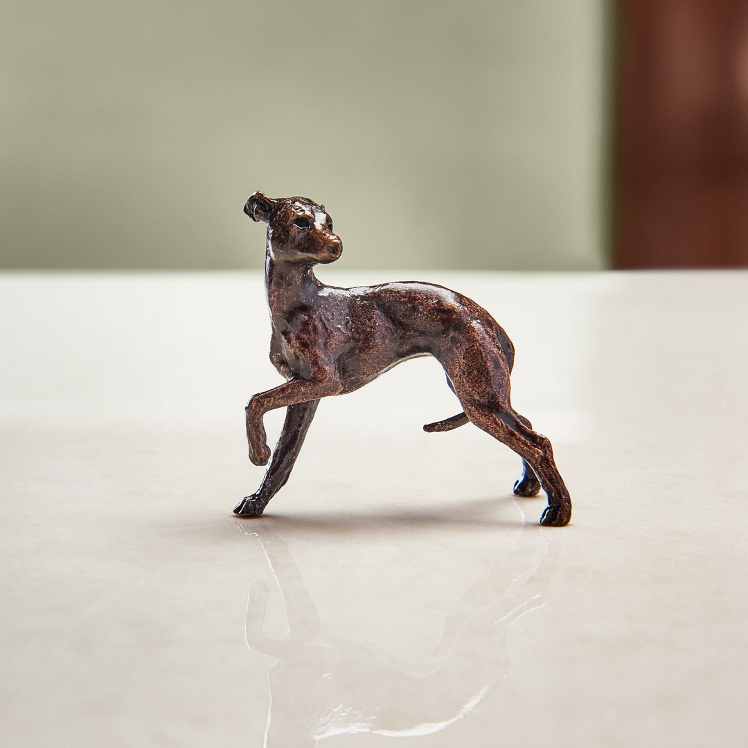 Miniature Bronze Whippet Statue - 8th Anniversary Gift - Dog Lovers ...