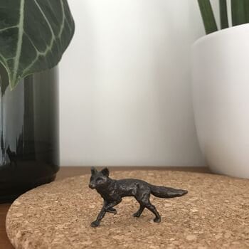 Miniature Bronze Fox Statue Farm 8th Anniversary Bronze | Etsy UK