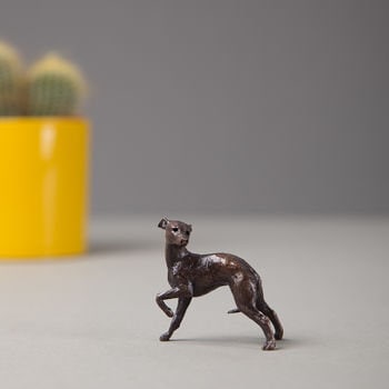 Miniature Bronze Whippet Statue - 8th Anniversary Gift - Dog Lovers ...