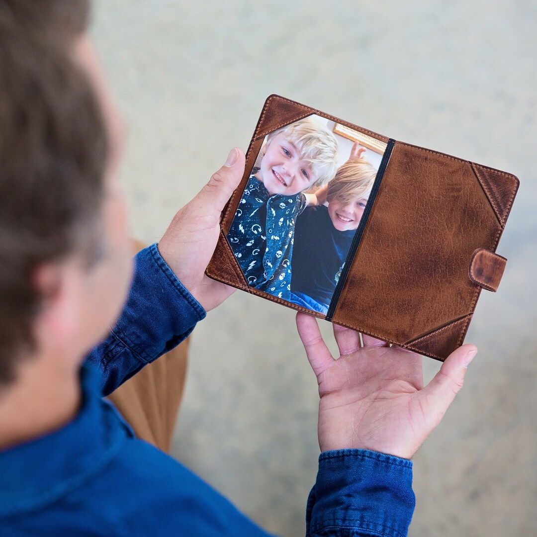 Personalised Leather Travel Photo Frame - Father's Day Gift - Gift for ...
