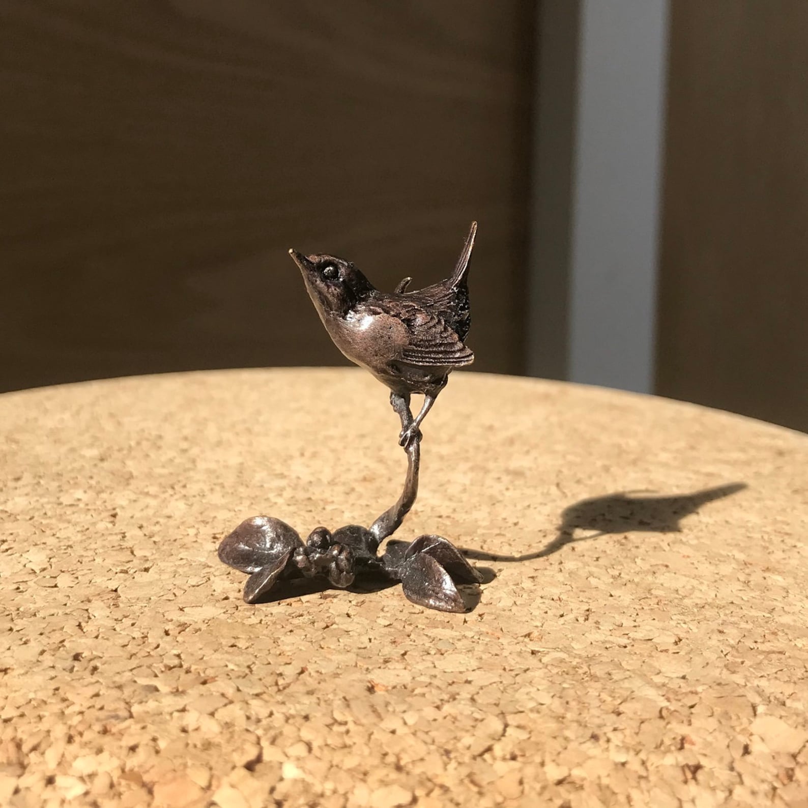 Miniature Bronze Wren Statue - 8th Anniversary - Bronze Gift - Bird ...