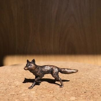 Miniature Bronze Fox Statue Farm 8th Anniversary Bronze | Etsy UK