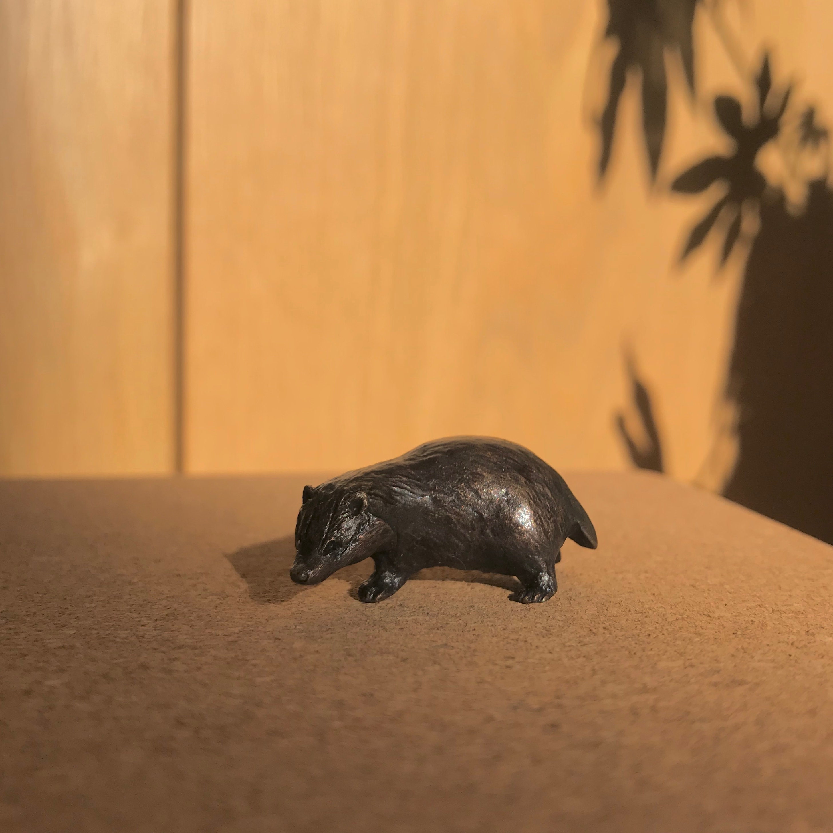 Miniature Bronze Badger Statue - 8th Wedding Anniversary Present ...