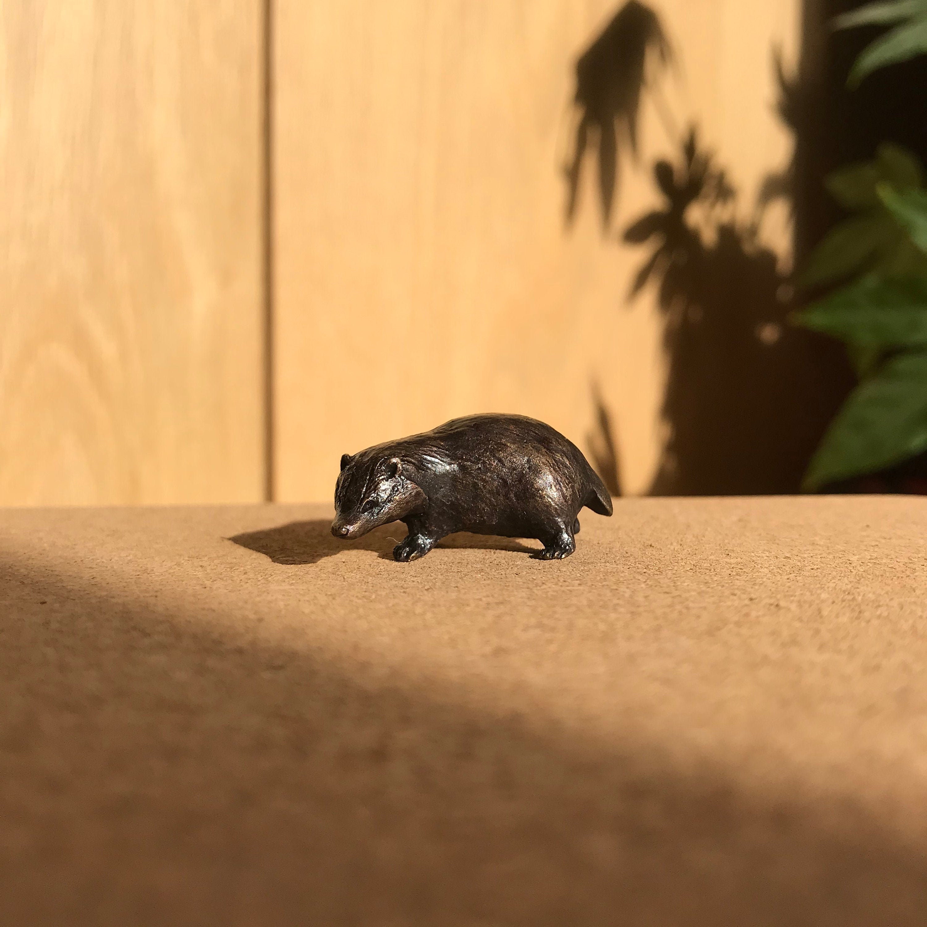 Miniature Bronze Badger Statue - 8th Wedding Anniversary Present ...