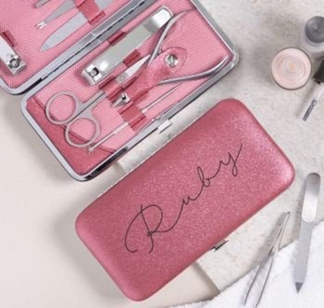 Personalised Manicure Kit 9 Piece Ruby Anniversary Gift July Birthday ...