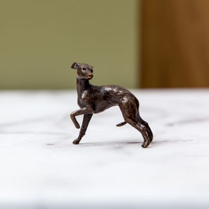 Miniature Bronze Whippet Statue - 8th Anniversary Gift - Dog Lovers ...