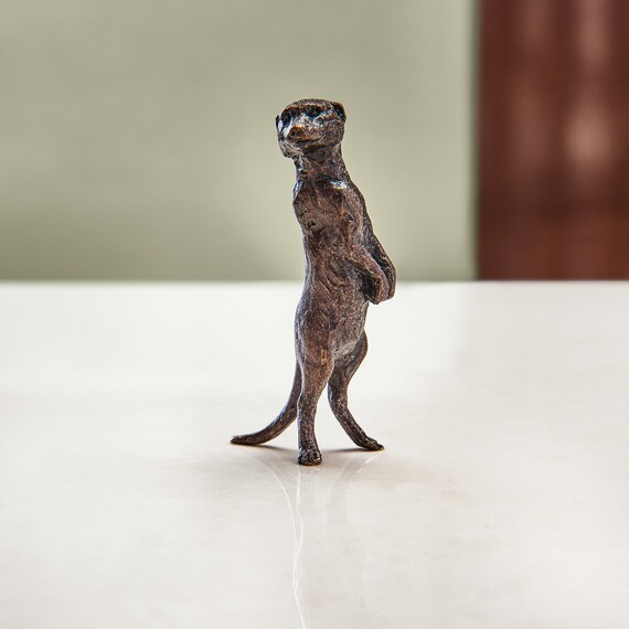 Miniature Bronze Meerkat Statue 8th Wedding Anniversary | Etsy