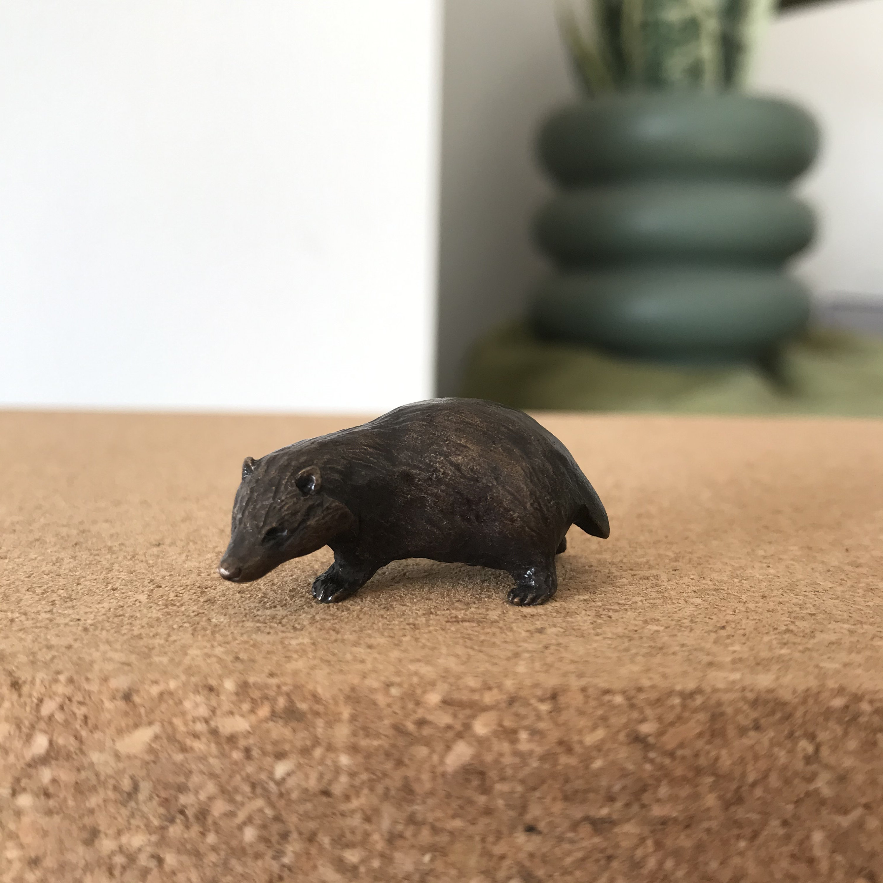 Miniature Bronze Badger Statue 8th Wedding Anniversary | Etsy