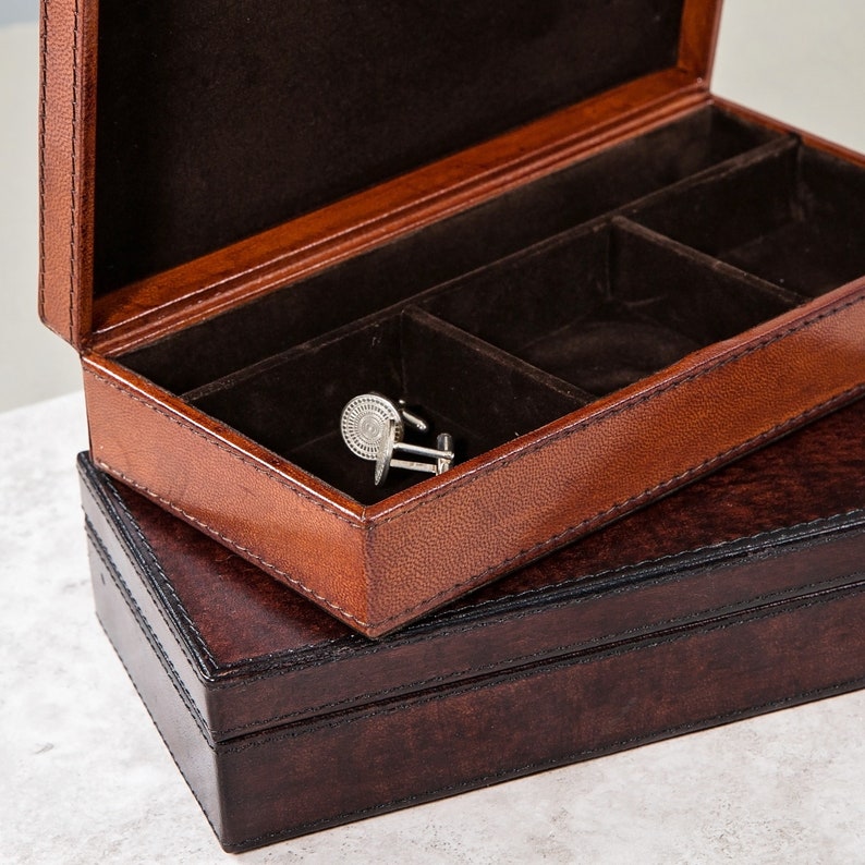 Personalised Leather Cufflink Box - Etsy