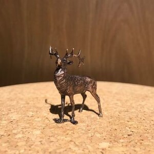 Miniature Bronze Stag Statue - 8th Anniversary Gift - Countryside ...