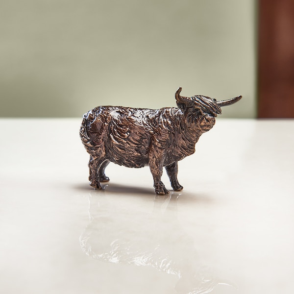 Miniature Highland Cow Sculpture - Etsy