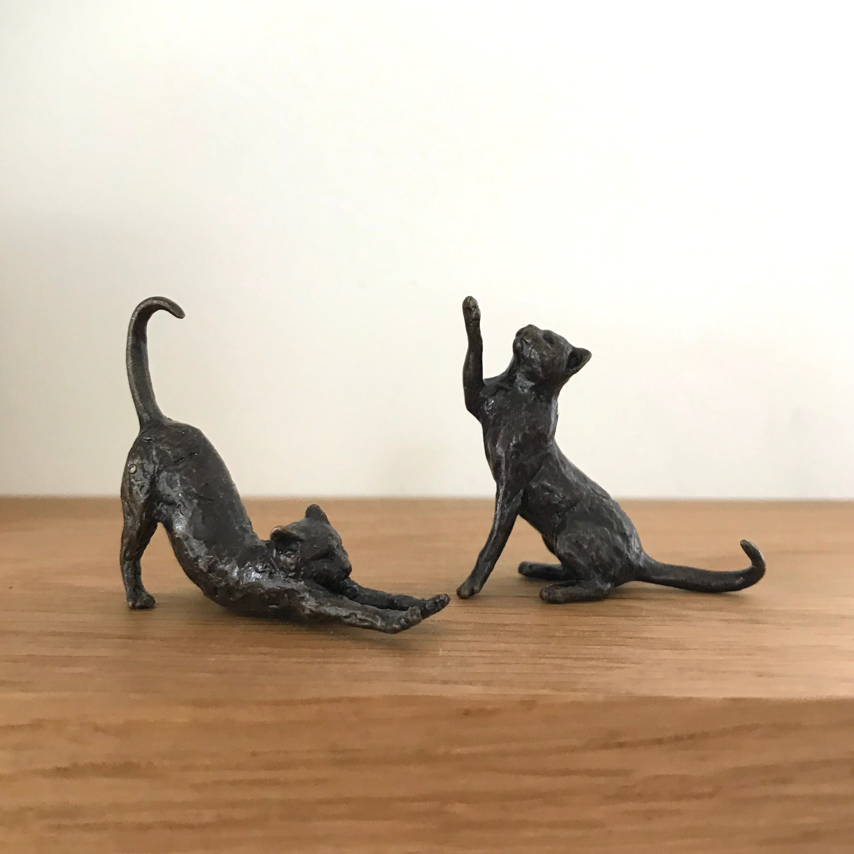 Miniature Bronze Cats 8th Wedding Anniversary Gift Set | Etsy