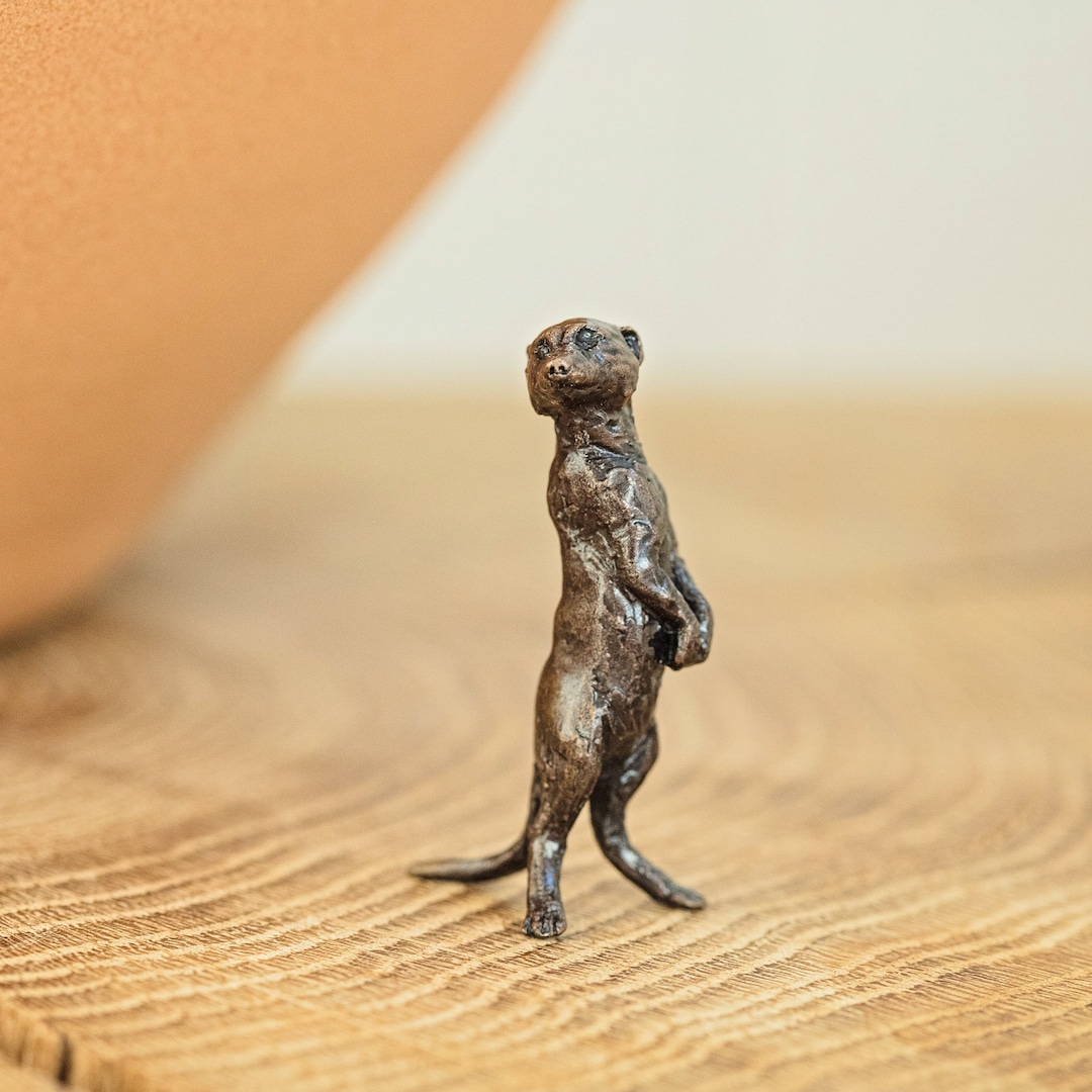 Miniature Bronze Meerkat Statue - 8th Wedding Anniversary Present ...