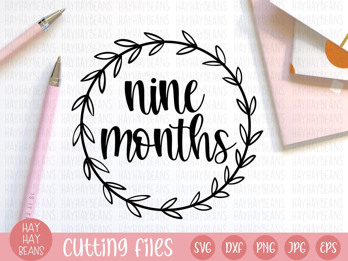 Nine Months Svg Baby Milestones Svg Baby Svg Ninth Month - Etsy