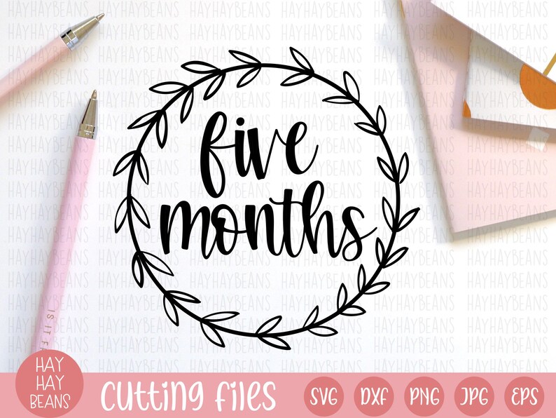 Five Months Svg | Baby Milestones Svg | Baby Svg | Fifth Month Svg ...