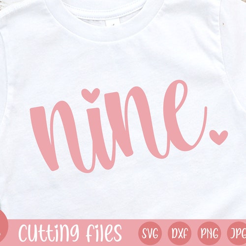 Nine SVG Ninth Birthday SVG Girl Birthday Svg Bday Svg | Etsy