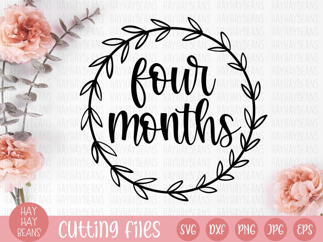 Four Months Svg | Baby Milestones Svg | Baby Svg | Fourth Month Svg ...