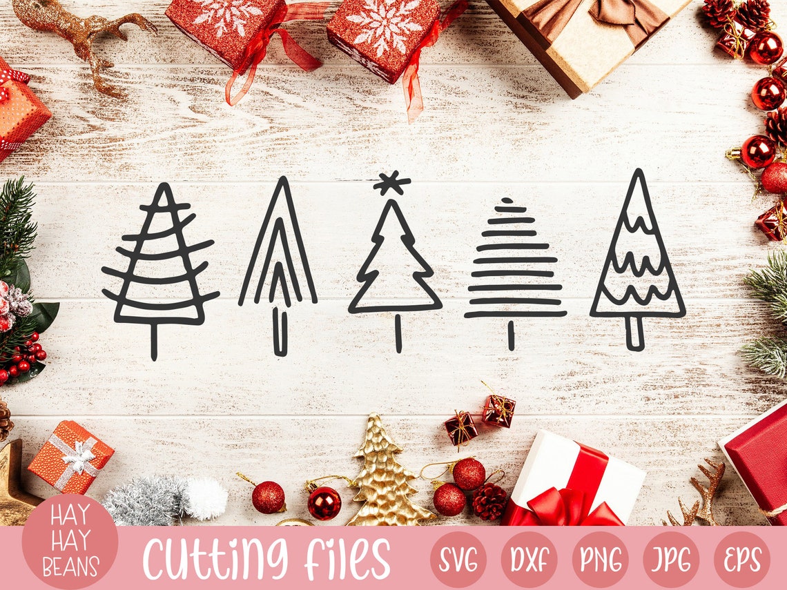 Christmas Trees Svg Happy Holidays Svg Merry Christmas Svg | Etsy